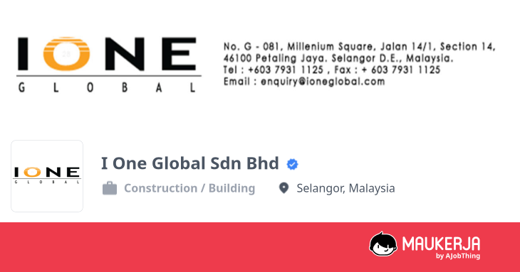 Profil Syarikat I One Global Sdn Bhd - Cari Kerja di Maukerja